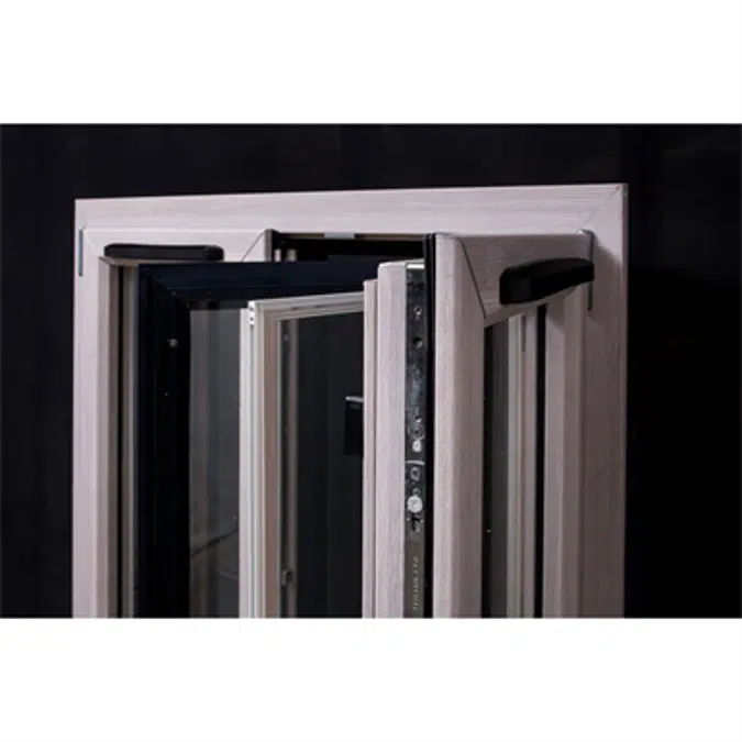 BIM objects - Free download! Wood aluminium window opening inside 2 ...