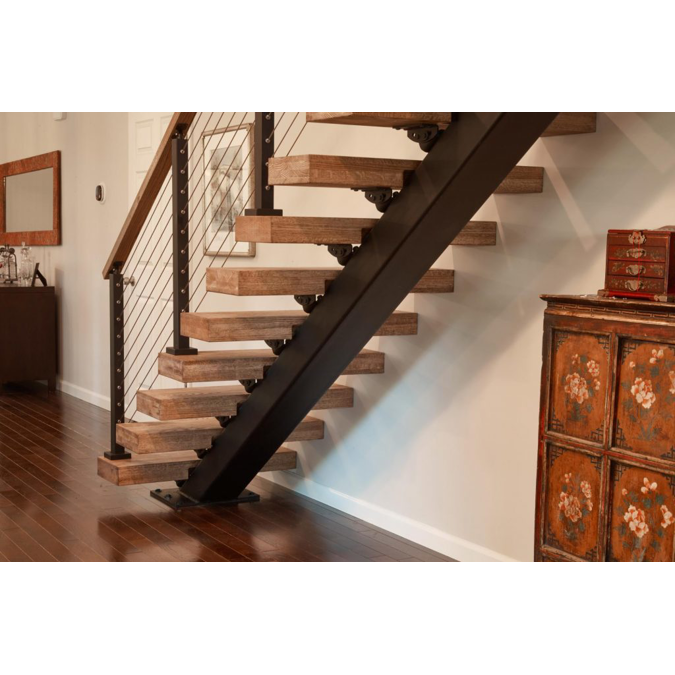 BIM objects - Free download! Viewrail FLIGHT Floating Stairs, Straight ...