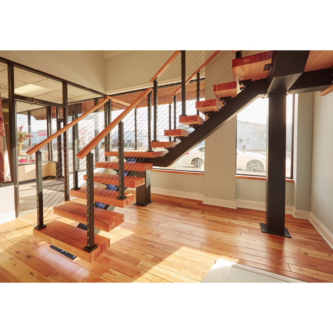 BIM objects - Free download! Viewrail FLIGHT Floating Stairs, U-Turn ...