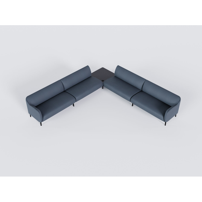 BIM objects - Free download! Ekko Sofa Modular, w-metal legs - Config ...