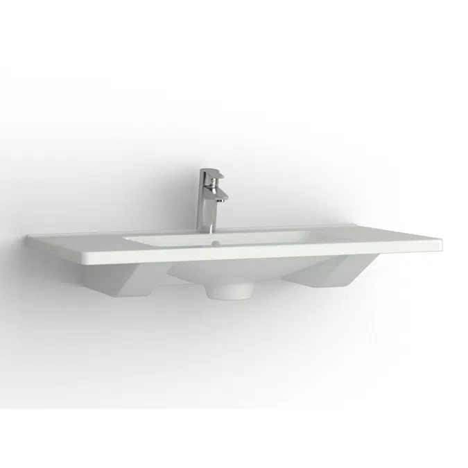 BIM objects - Free download! Washbasin Free 915 Porcelain, single ...