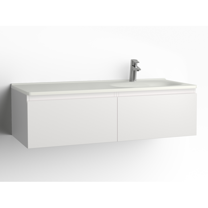 BIM objects - Free download! Flow bathroom cabinet with washbasin 1200 ...